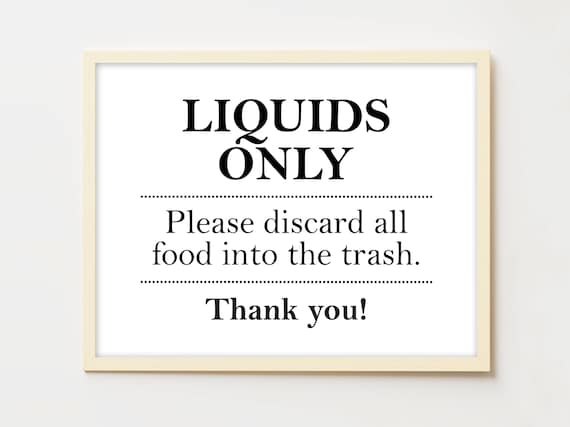 Liquids Only Printable Sign No Food in Sink Septic System | Etsy UK