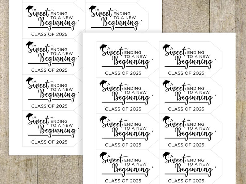 New Beginnings Graduation Tags, Printable Graduation Tags, Graduation ...
