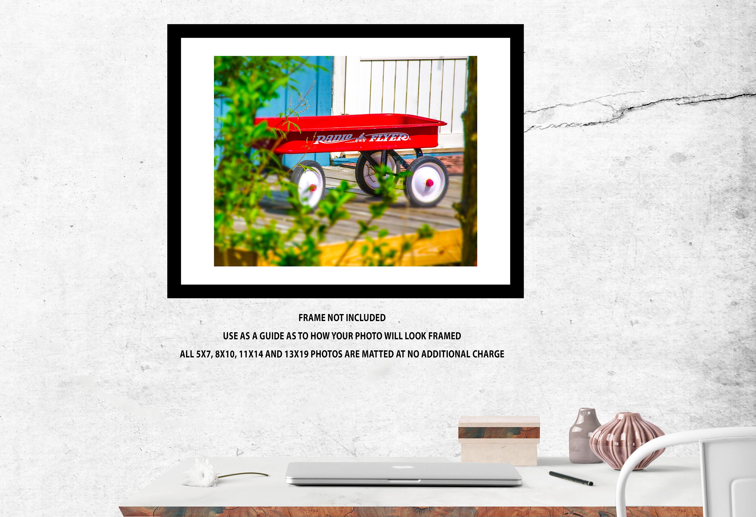 Red Wagon Wall Decor, Vintage Radio Flyer Wagon Wall Art Print for Boys ...