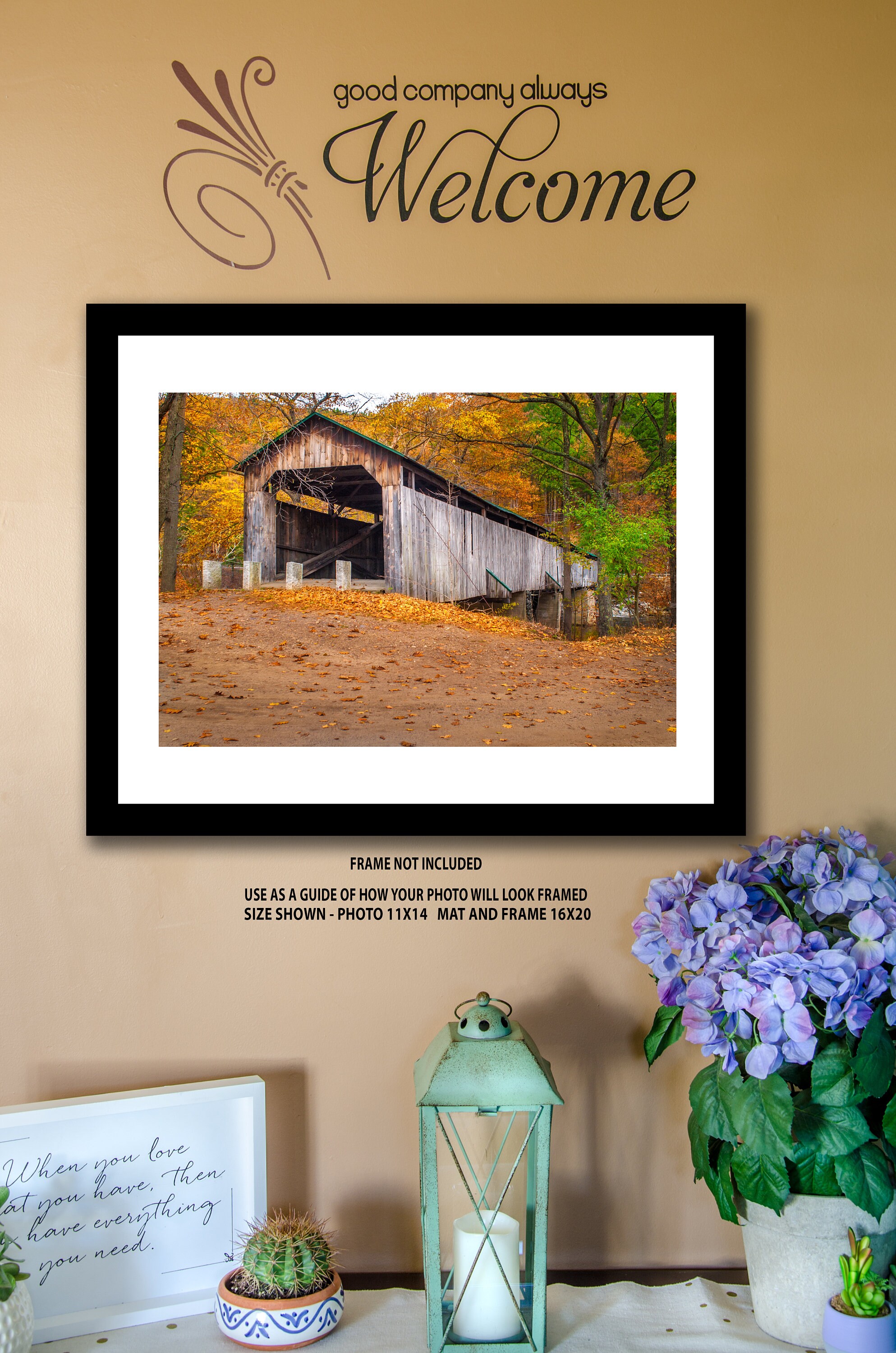 Black and White Rustic Farmhouse Wall Decor Photograph of Covered ...