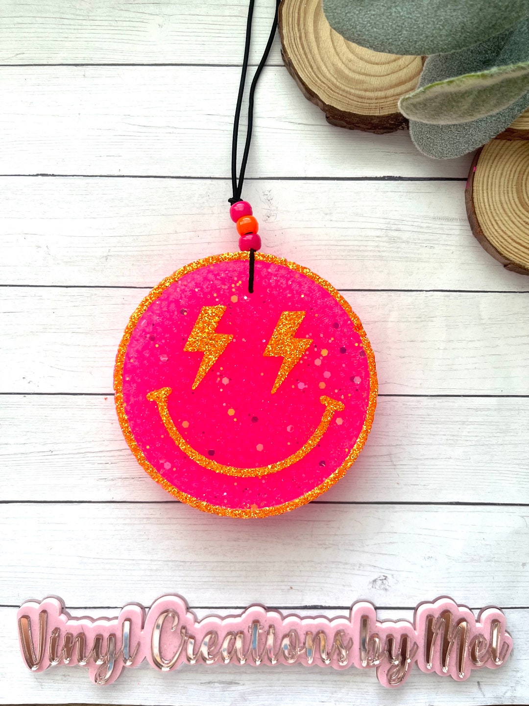 Hot Pink Smiley Car Freshie, Car Air Freshener, Freshie, Aroma Bead Car ...