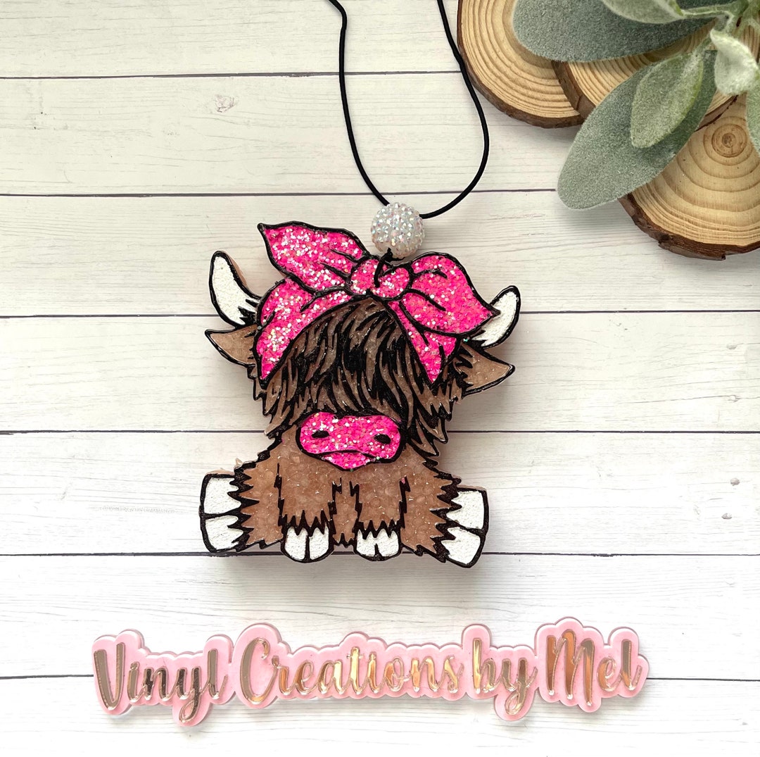 Highland Cow Car Freshie, Car Air Freshener, Freshie, Aroma Bead Car ...