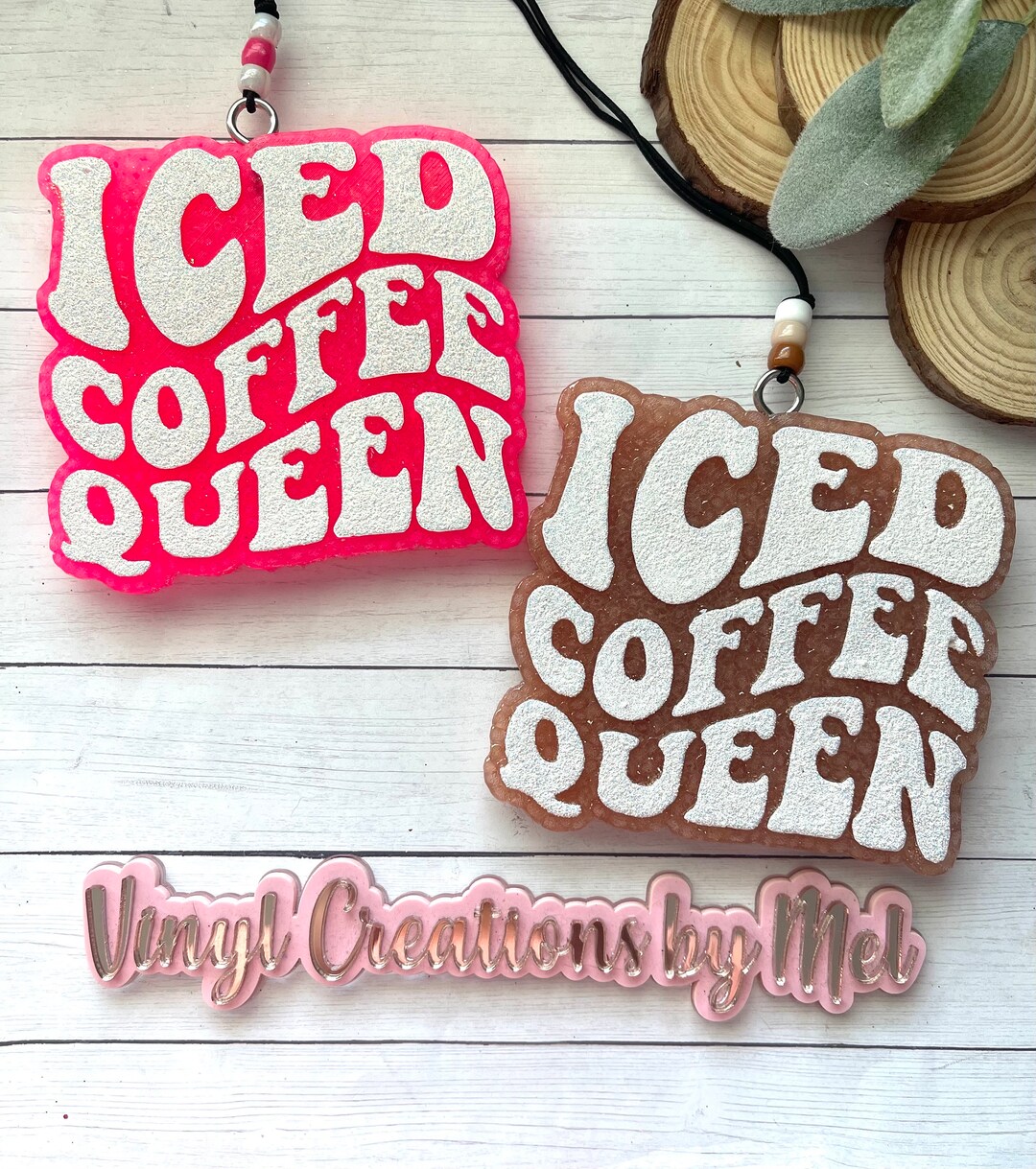 Iced Coffee Queen Car Freshie, Car Air Freshener, Freshie, Aroma Bead ...