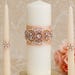 Rose Gold Unity Candle Set, Rose Gold Wedding Candle Unity, Rhinestone ...