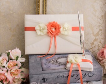 Champagne Wedding Guest Book Gold and Champagne Crystal | Etsy