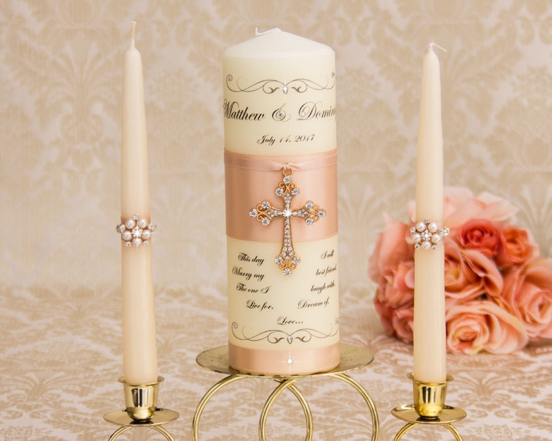 Rose Gold Unity Candle Set Wedding Unity Candle Set | Etsy