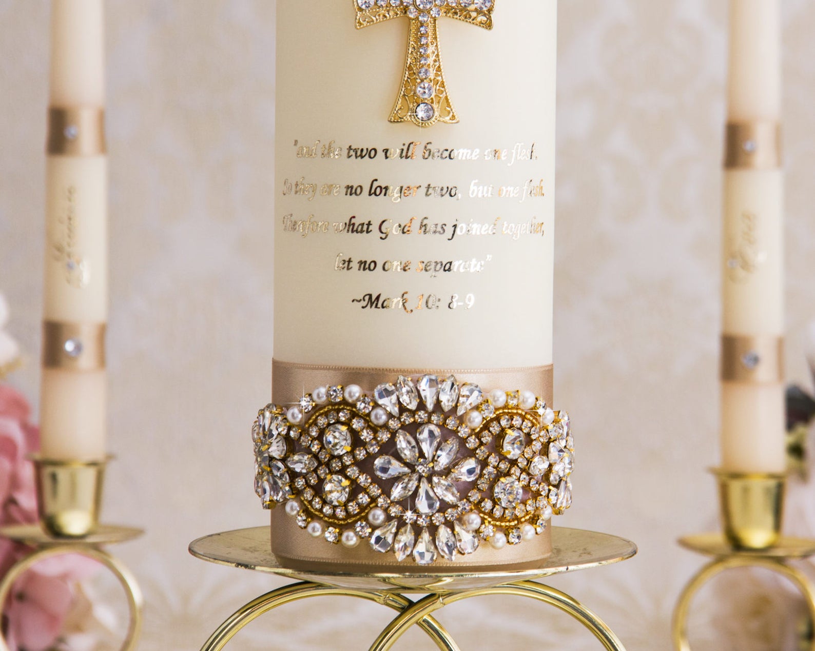 Gold Unity Candle Set Wedding Unity Candles Gold Wedding - Etsy