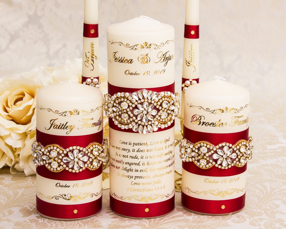 Personalized Wedding Unity Candle Set Family Wedding Candles | Etsy