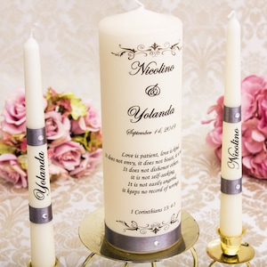 Personalized Wedding Unity Candle Set, Wedding Candles Set, Unity ...