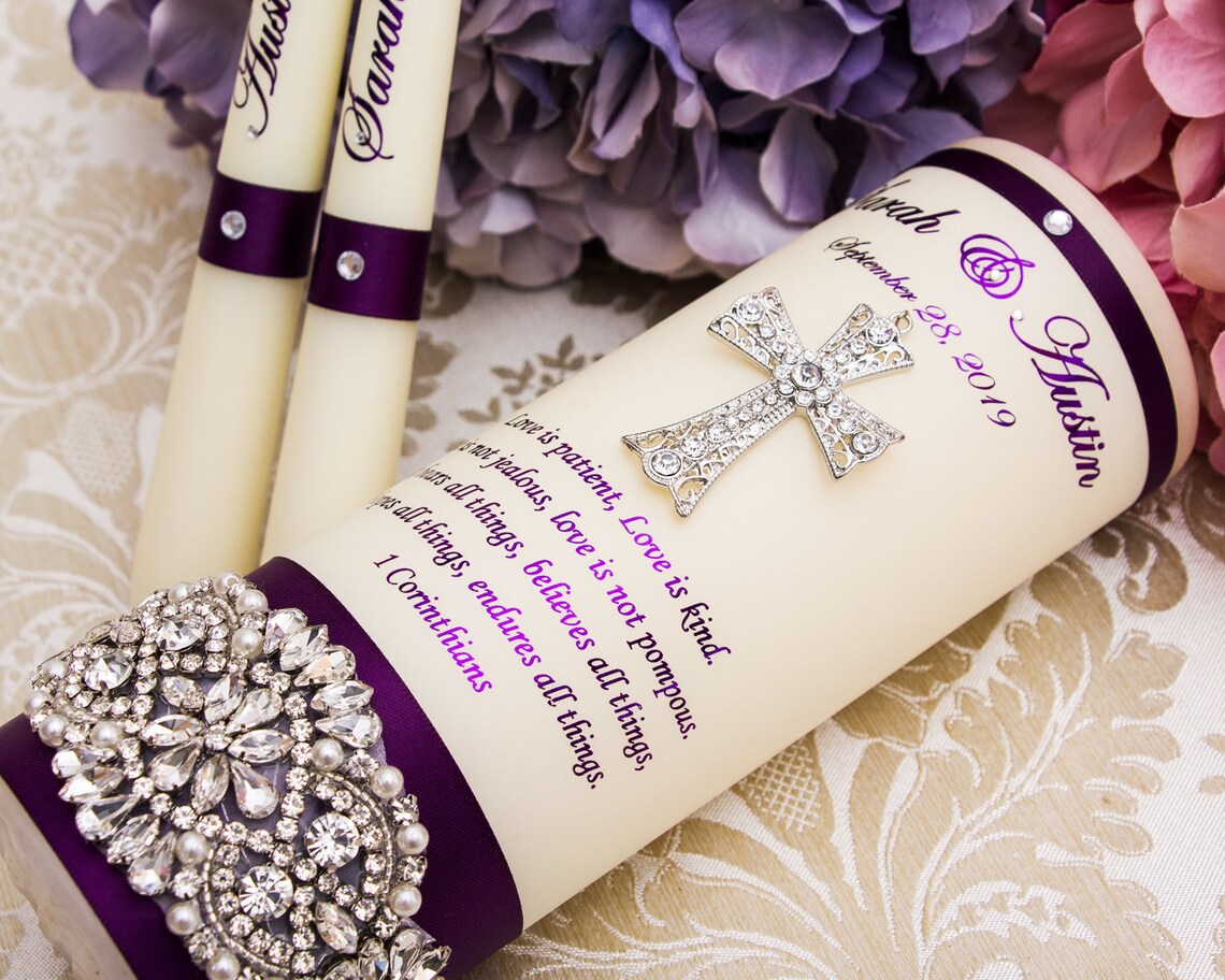 Wedding Unity Candle Set Personalized Unity Candles for - Etsy