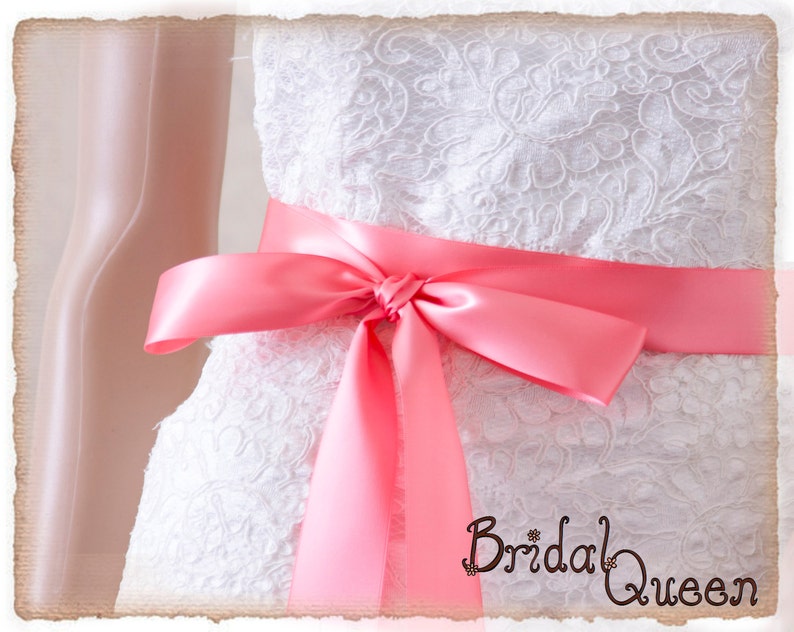 PINK DELIGHT Bridal Sash Satin Ribbon Sash Wedding Sash - Etsy