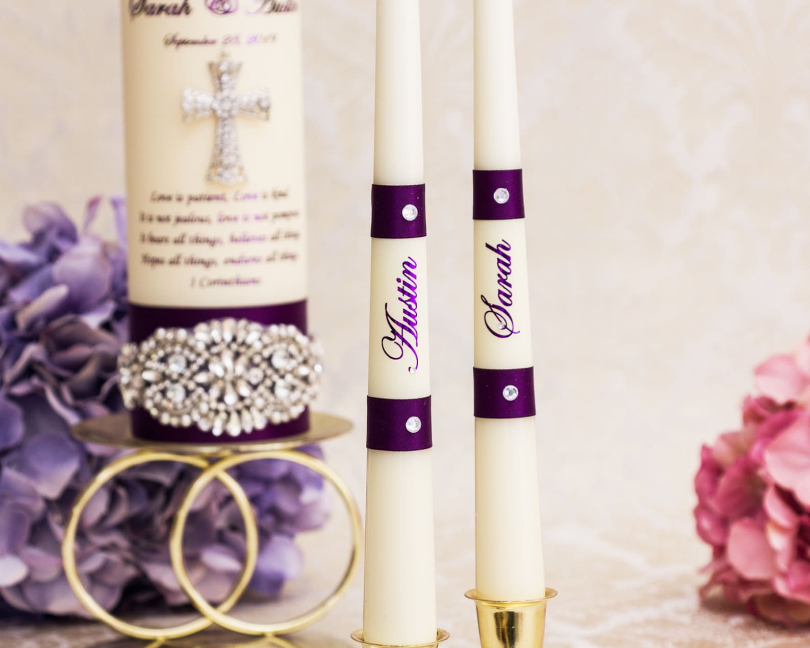 Wedding Unity Candle Set Personalized Unity Candles for - Etsy