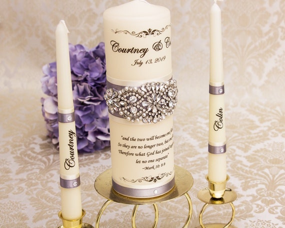 Pearl Wedding Unity Candle Set Silver Wedding Unity Candles | Etsy