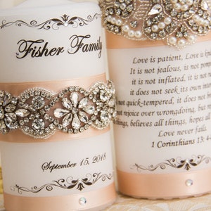 Wedding Unity Candle Set, Family Wedding Candles Set, Blush Unity ...