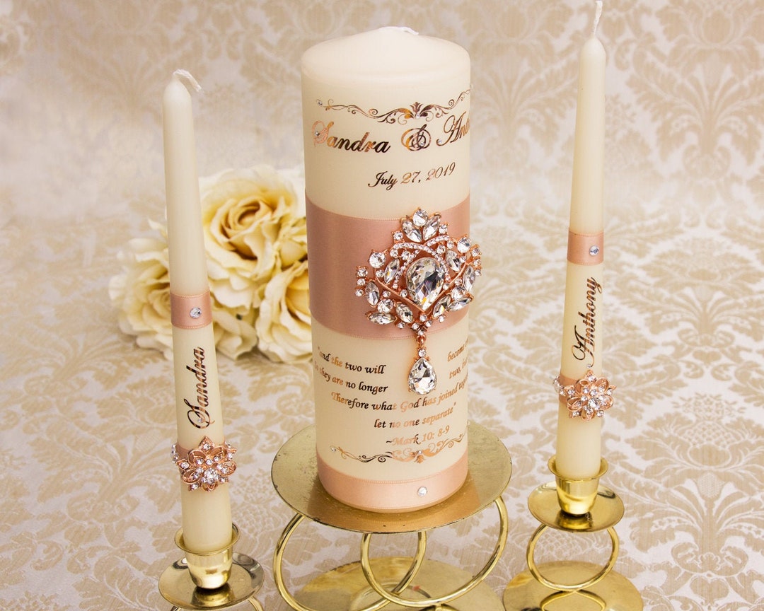Unity Candle Set, Personalized Wedding Candle Sets, Unity Candles for ...