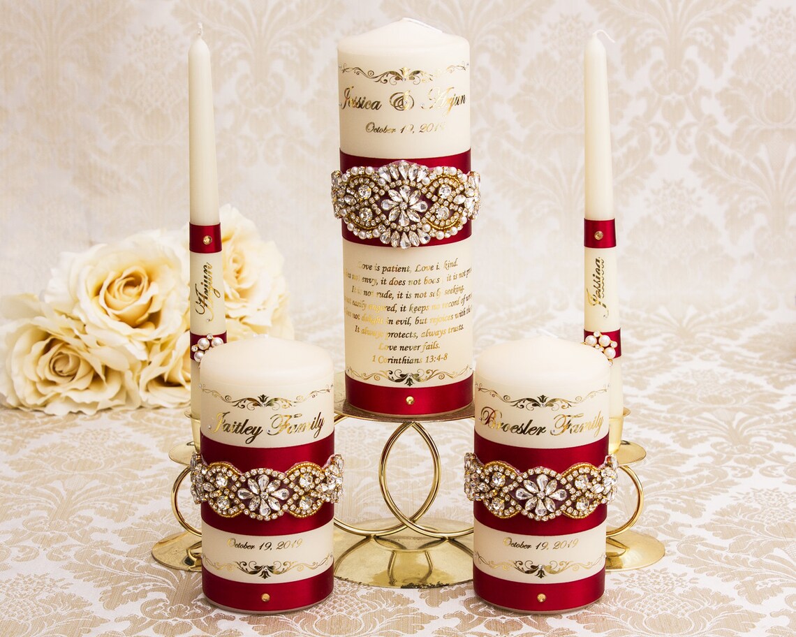 Personalized Wedding Unity Candle Set Family Wedding Candles | Etsy
