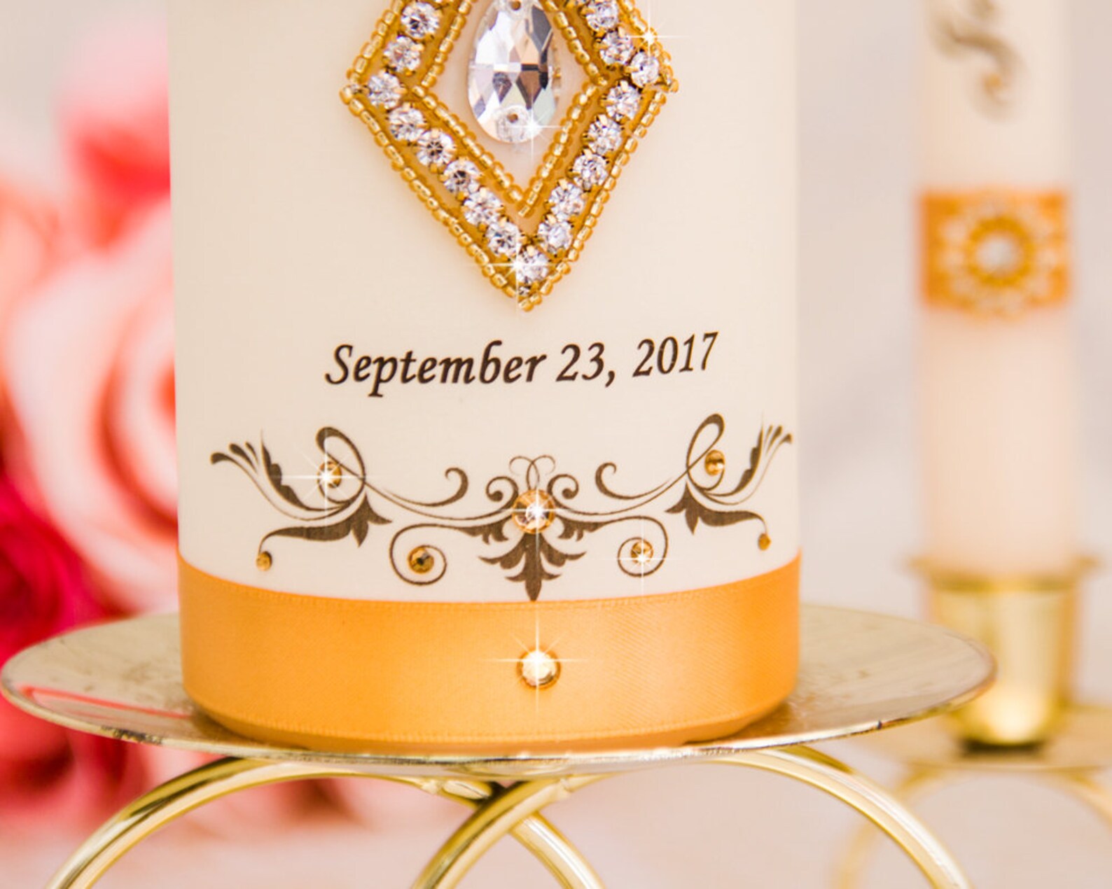 Gold Wedding Unity Candle Set Gold Unity Candle Set | Etsy