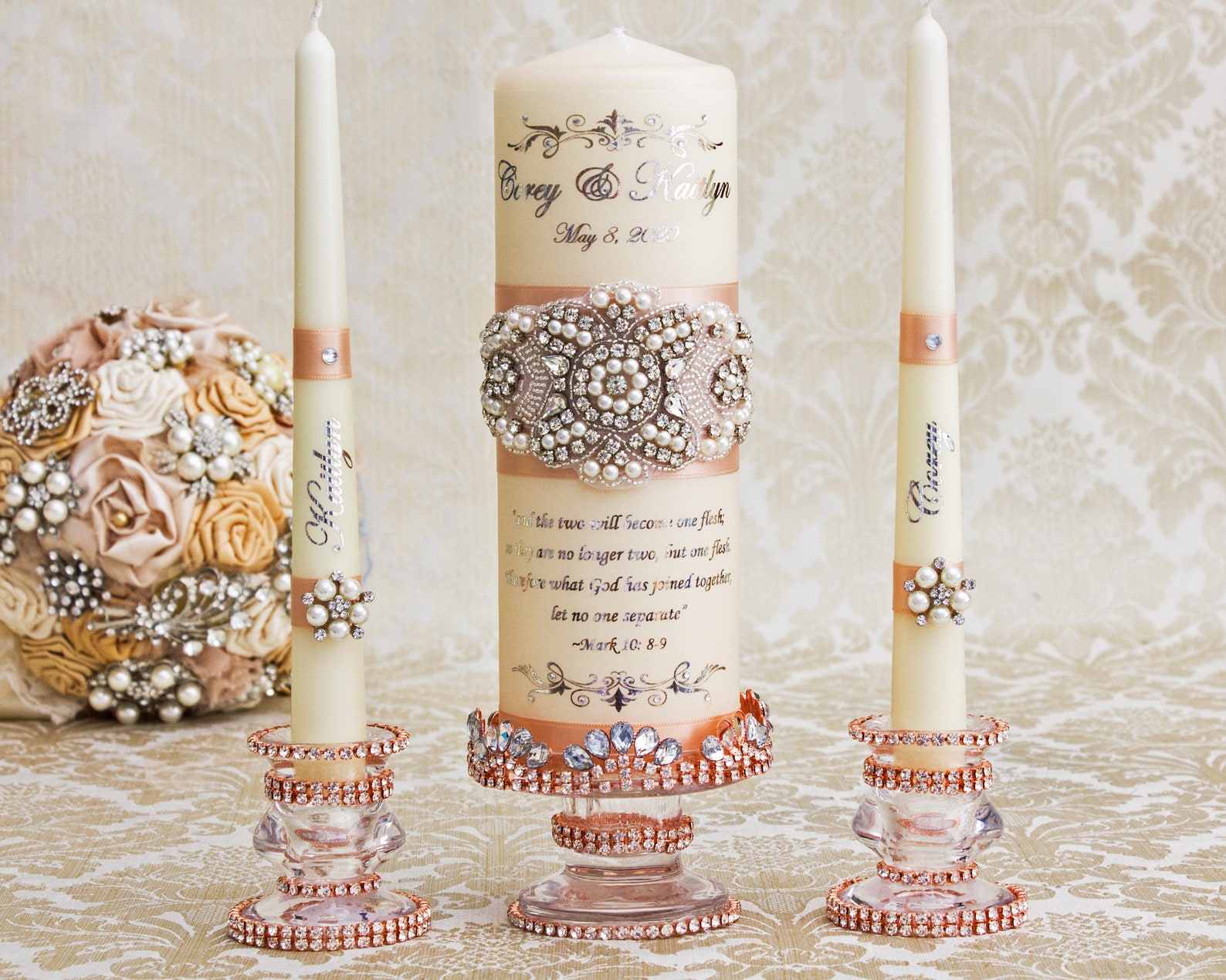 Unity Candle Set Personalized Wedding Candle Sets Unity | Etsy