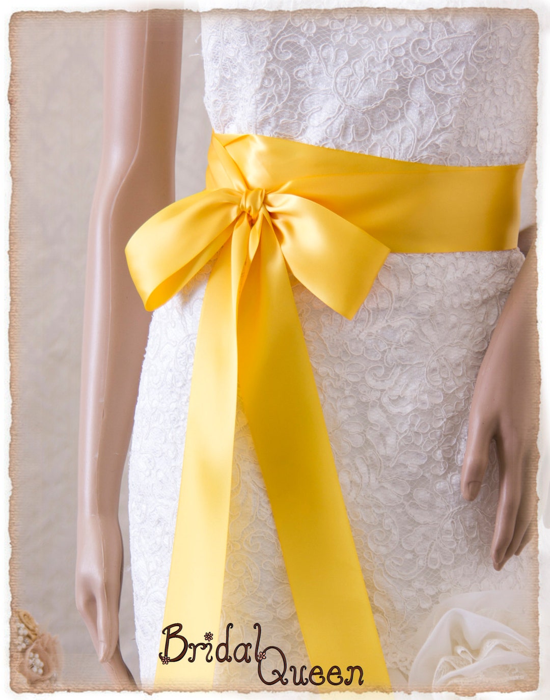Bridal Sash, YELLOW Satin Ribbon Sash, Wedding Sash, Satin Ribbon Sash ...