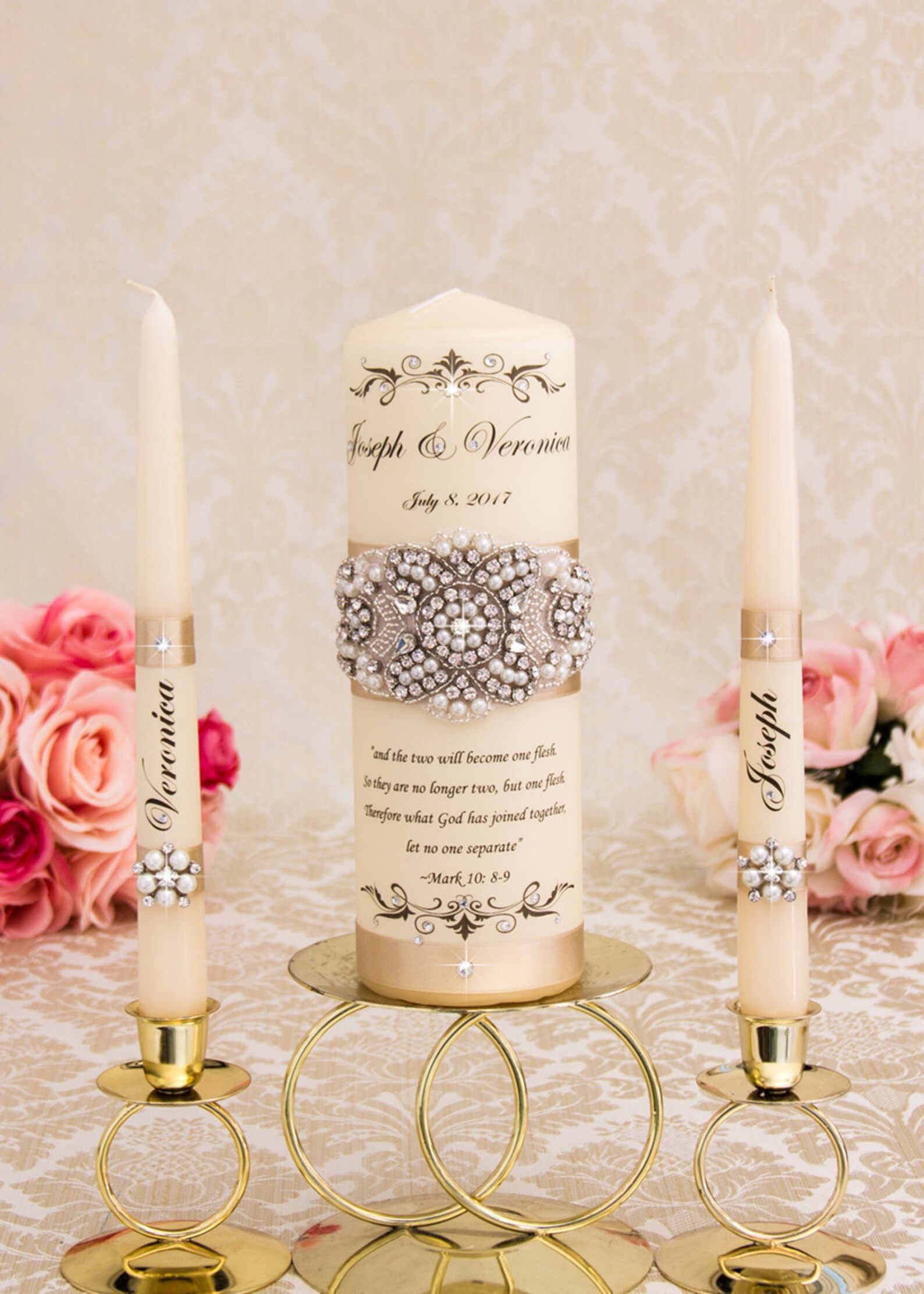 Unity Candle Set Personalized Wedding Candle Sets Unity | Etsy