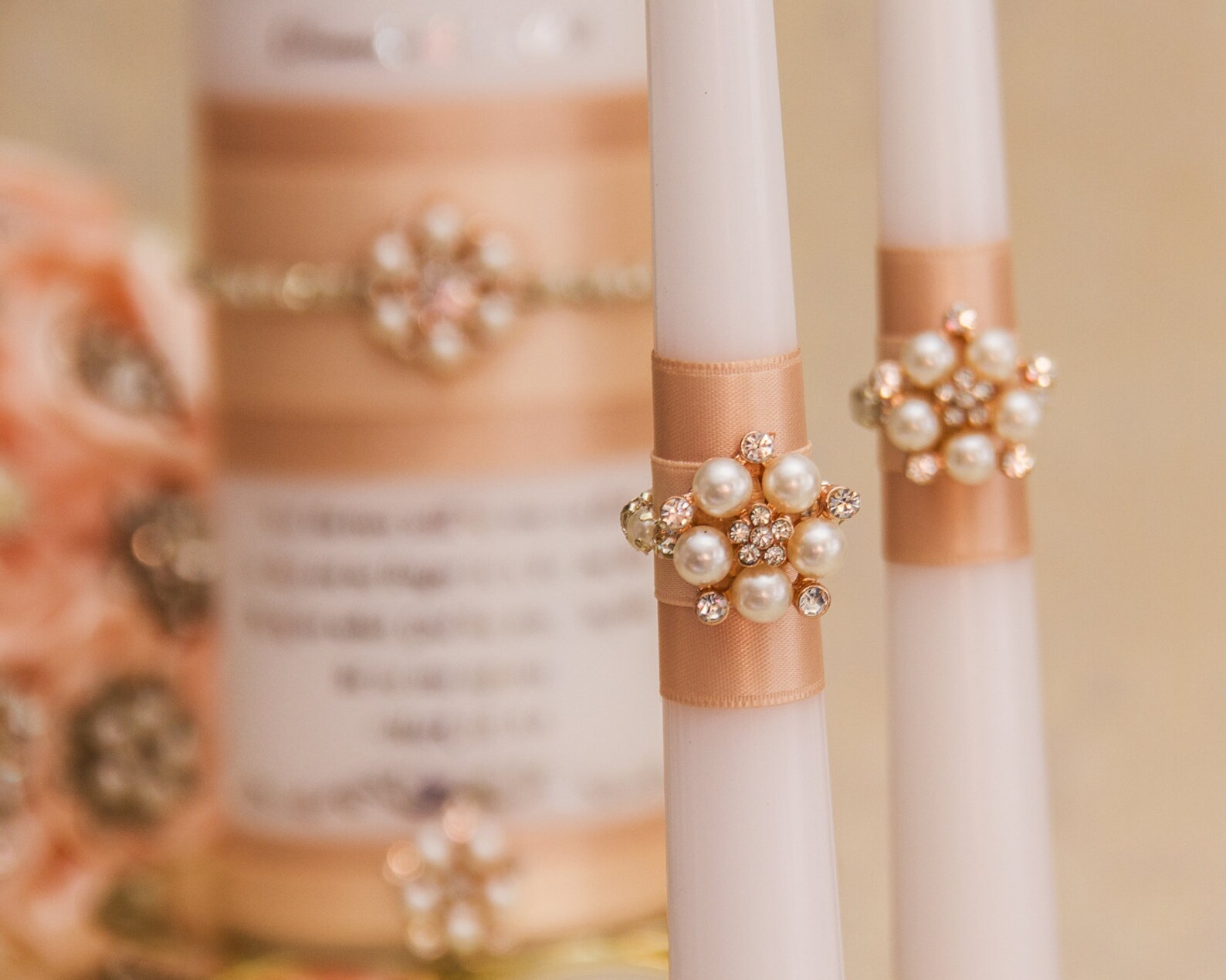 Personalized Wedding Unity Candle Set Blush Unity Candles | Etsy