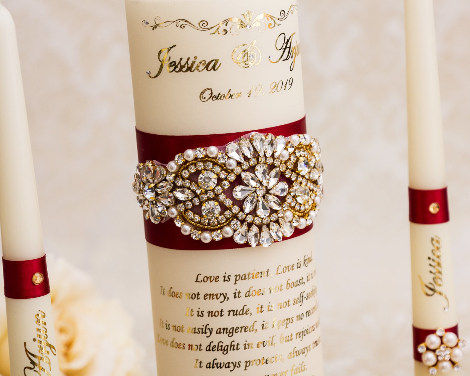 Personalized Wedding Unity Candle Set Family Wedding Candles - Etsy