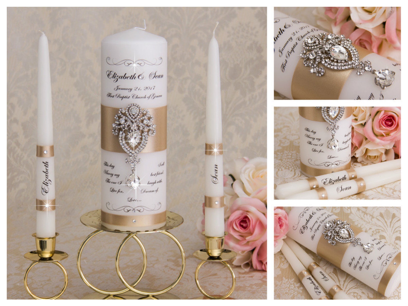 Wedding Unity Candle Set Unity Candles Set Personalized - Etsy