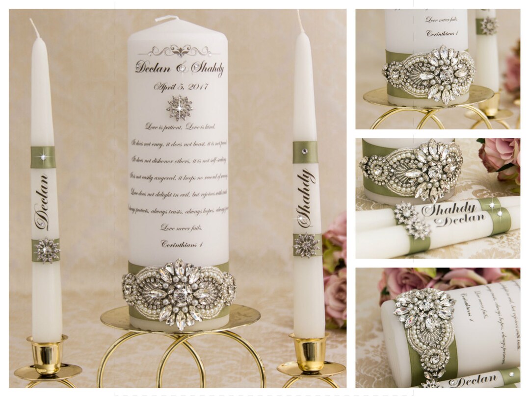 Unity Candle Set, Personalized Unity Candle, Wedding Candles, Wedding ...