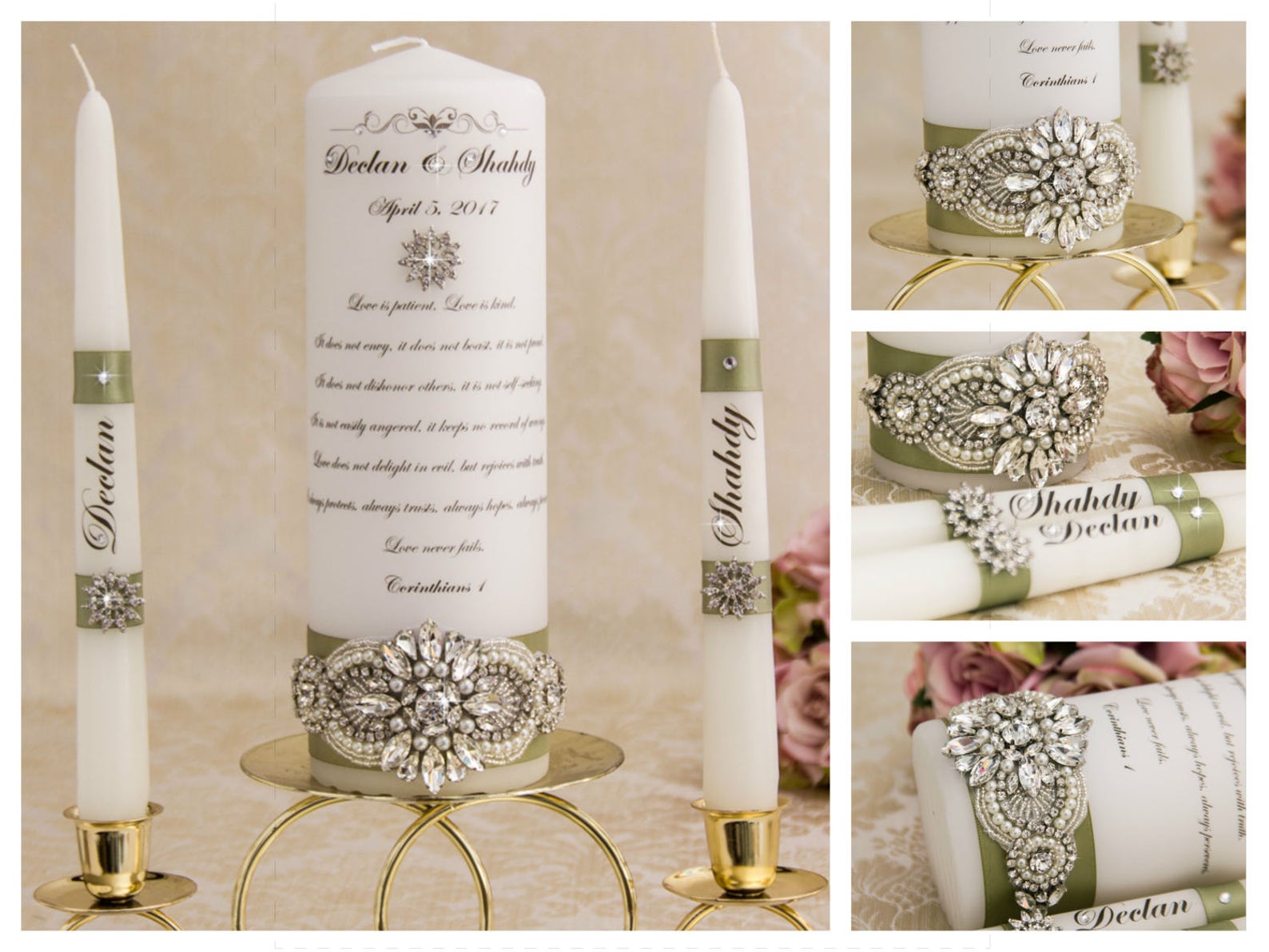 Unity Candle Set Personalized Unity Candle Wedding Candles - Etsy