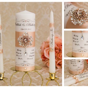 Rose Gold Wedding Unity Candle Set, Rose Gold Unity Candle Set ...