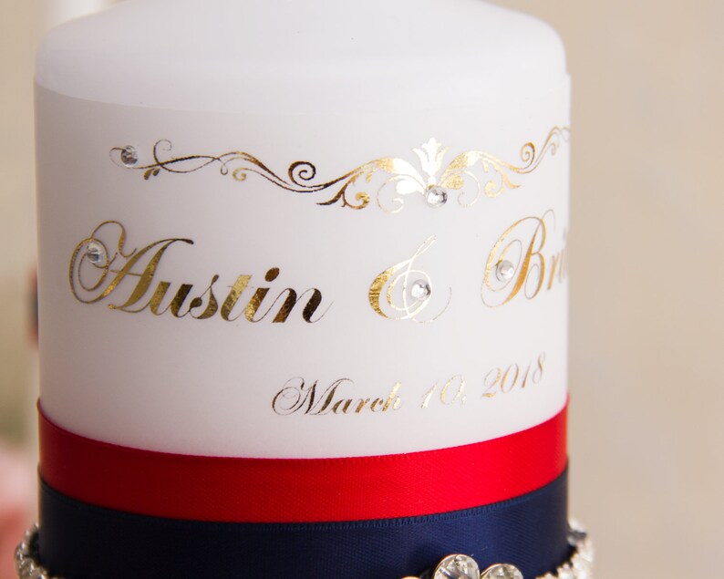 Unity Candle Set Navy and Red Cross Candle Set Military - Etsy