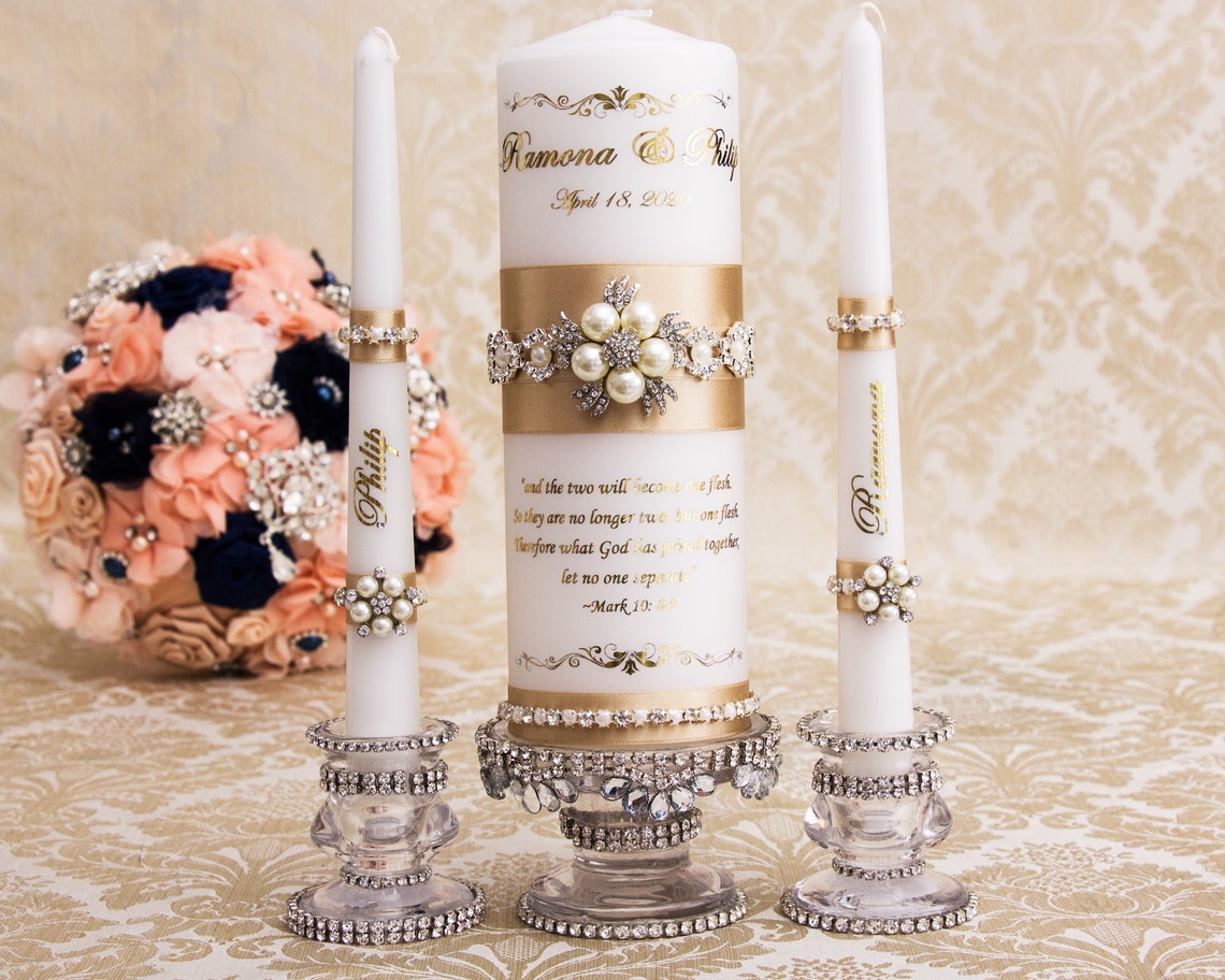 Wedding Unity Candle Holder Set for Great Gatsby Wedding | Etsy