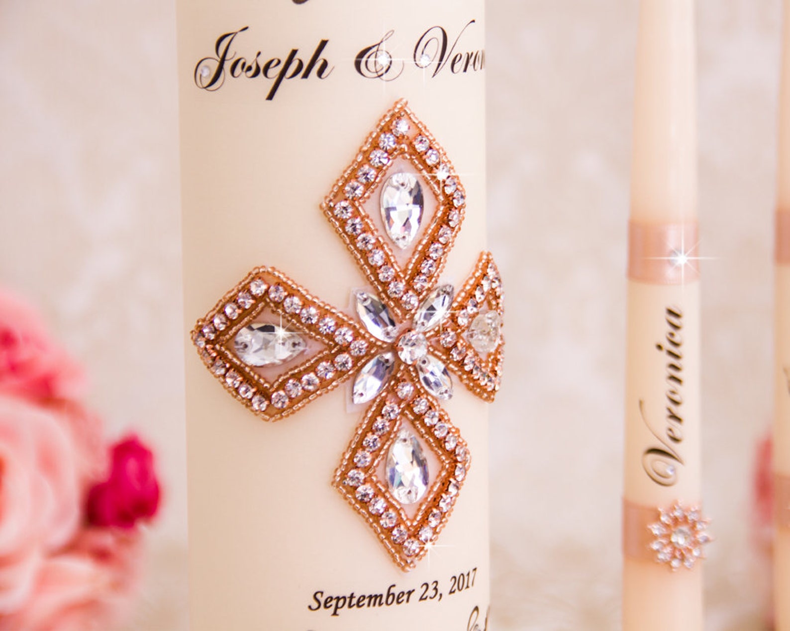 Rose Gold Wedding Unity Candle Rose Gold Unity Candle Set - Etsy