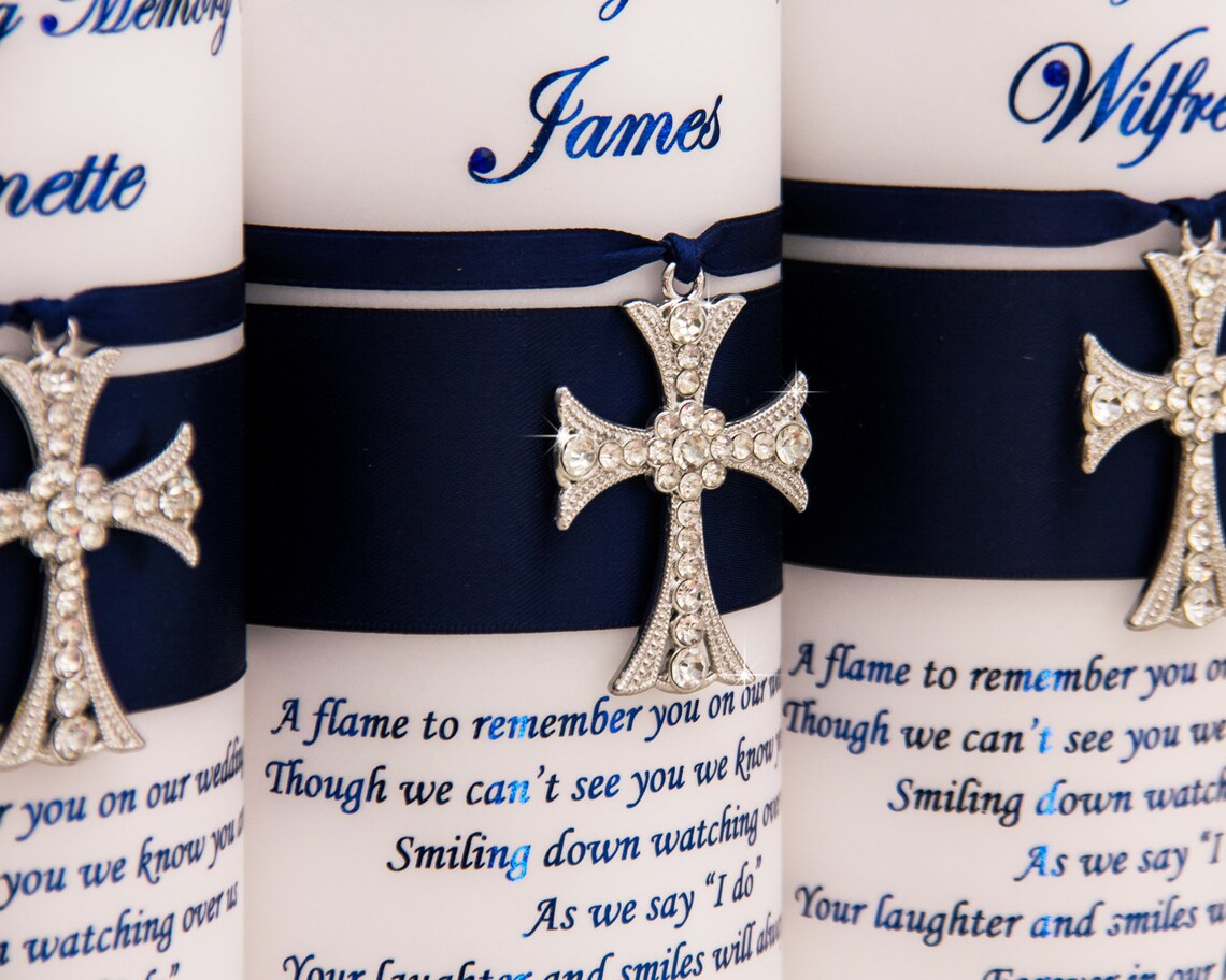 Personalized Memorial Candle Navy Blue Memorial Candles | Etsy