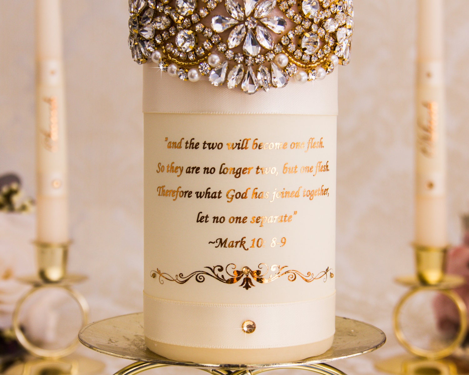 Gold Unity Candle Set Gold Wedding Unity Candles Ivory Wedding | Etsy