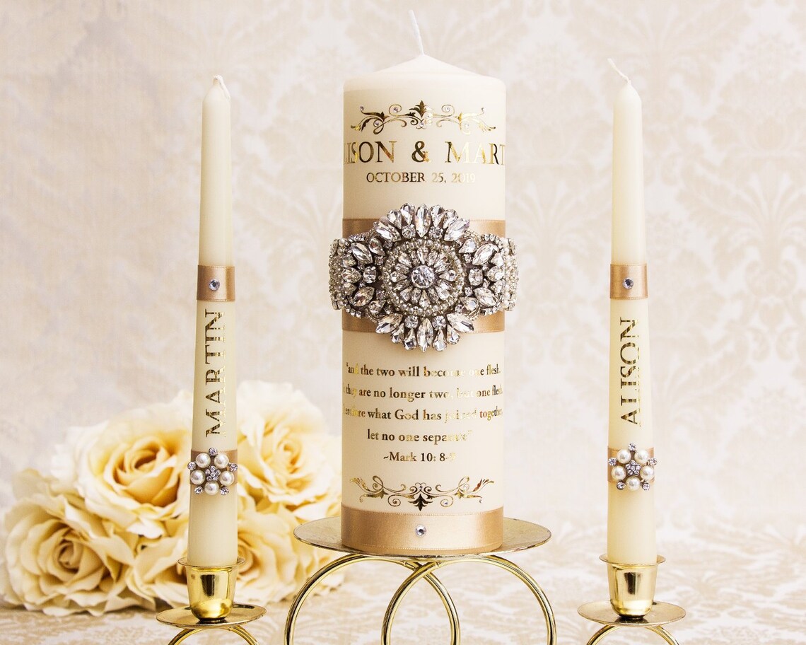 Wedding Unity Candle Set Personalized Unity Candles for - Etsy