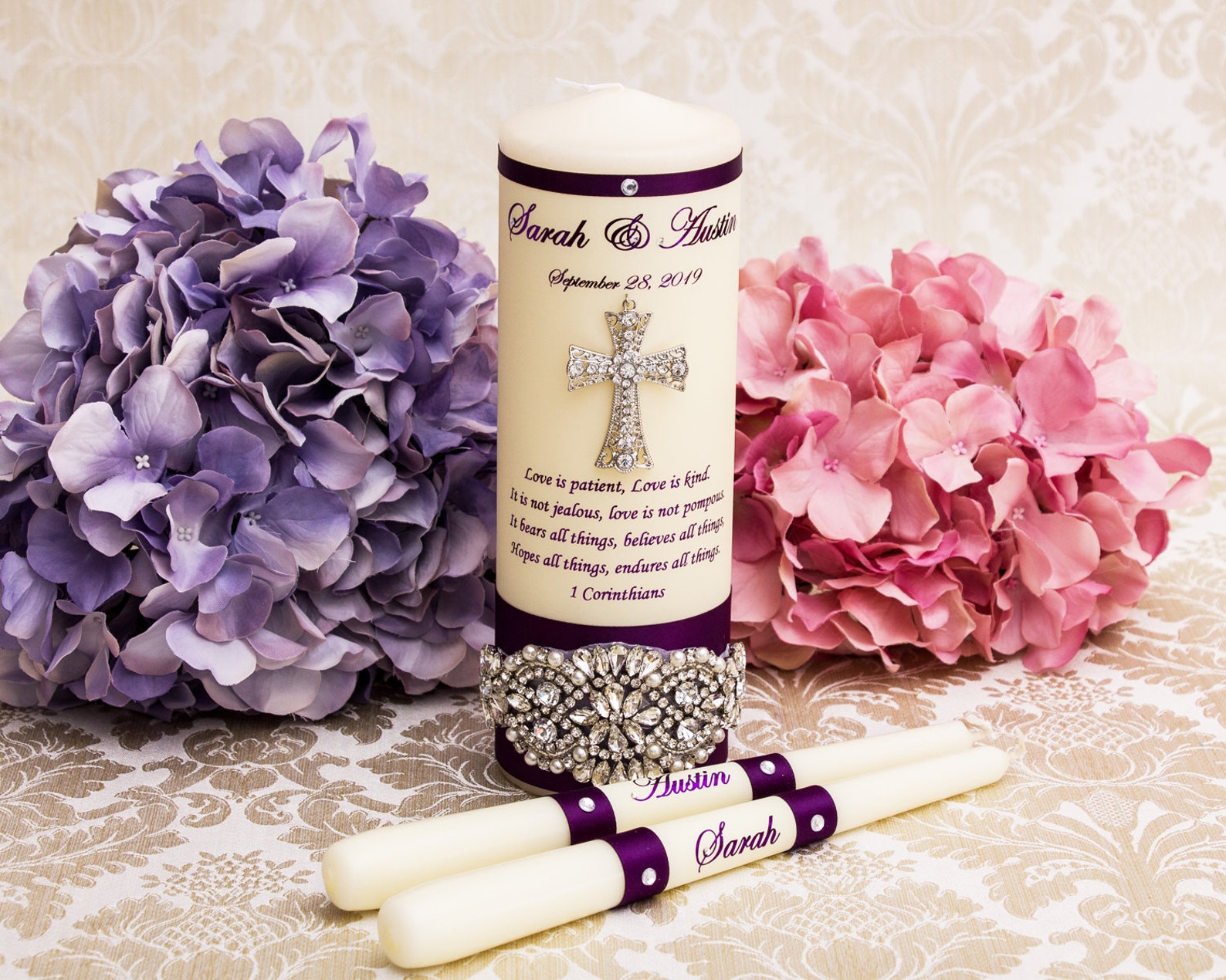 Wedding Unity Candle Set Personalized Unity Candles for | Etsy