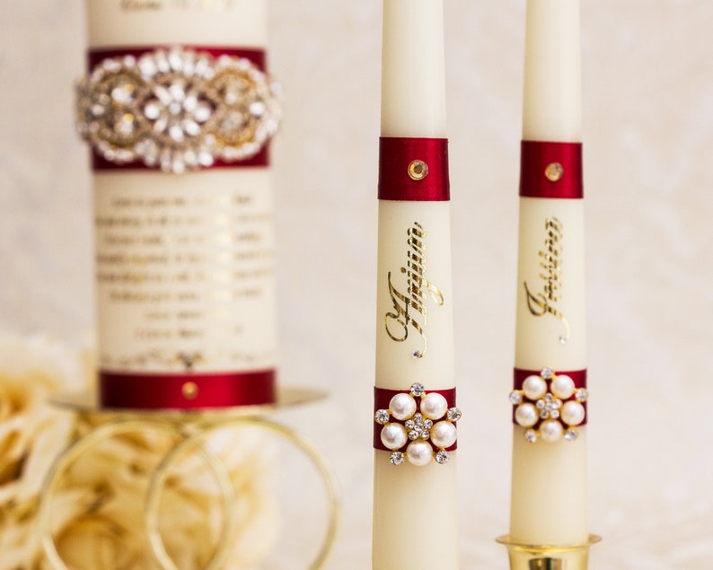 Personalized Wedding Unity Candle Set Family Wedding Candles | Etsy