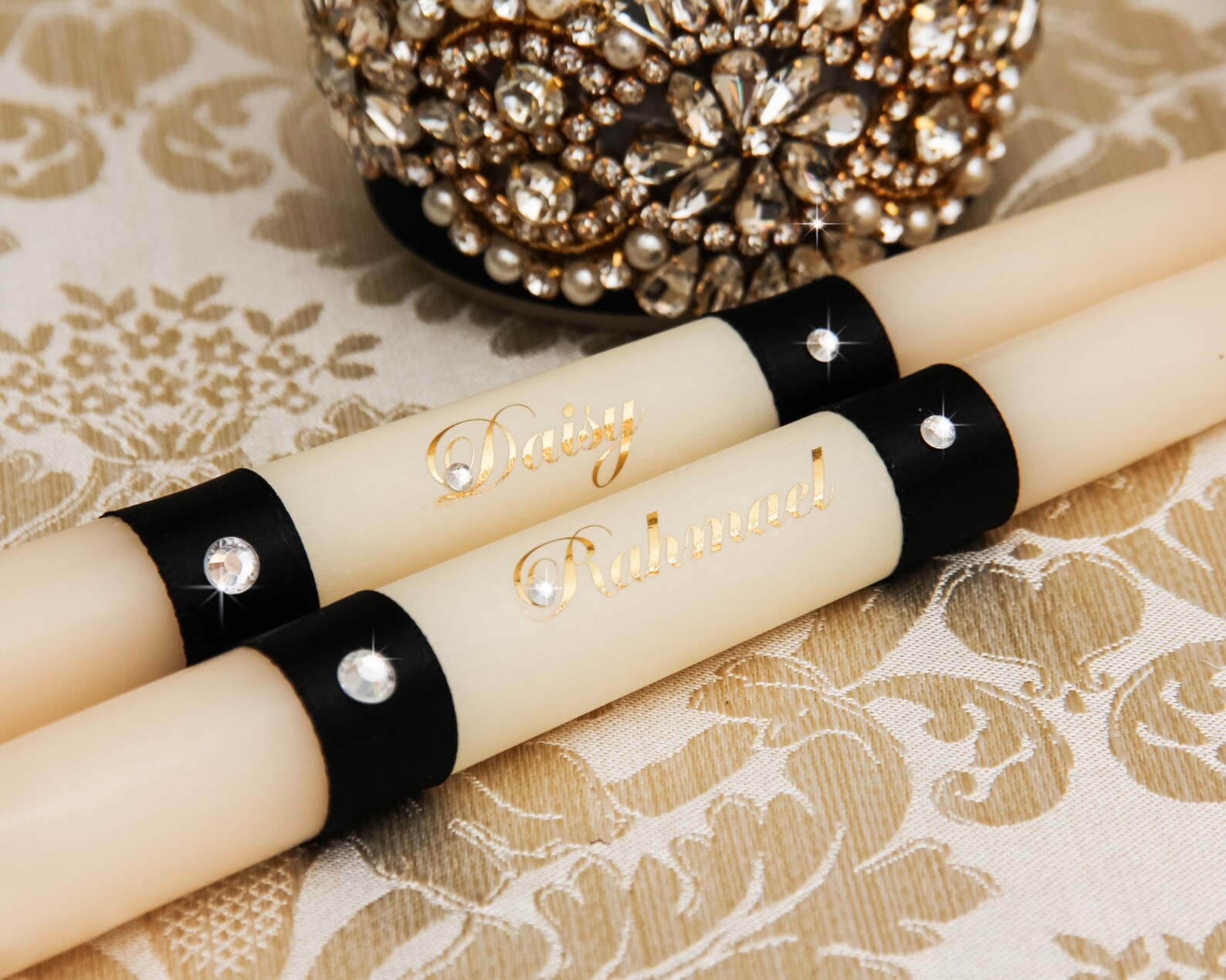 Gold Unity Candle Set Gold Wedding Unity Candles Black Wedding - Etsy