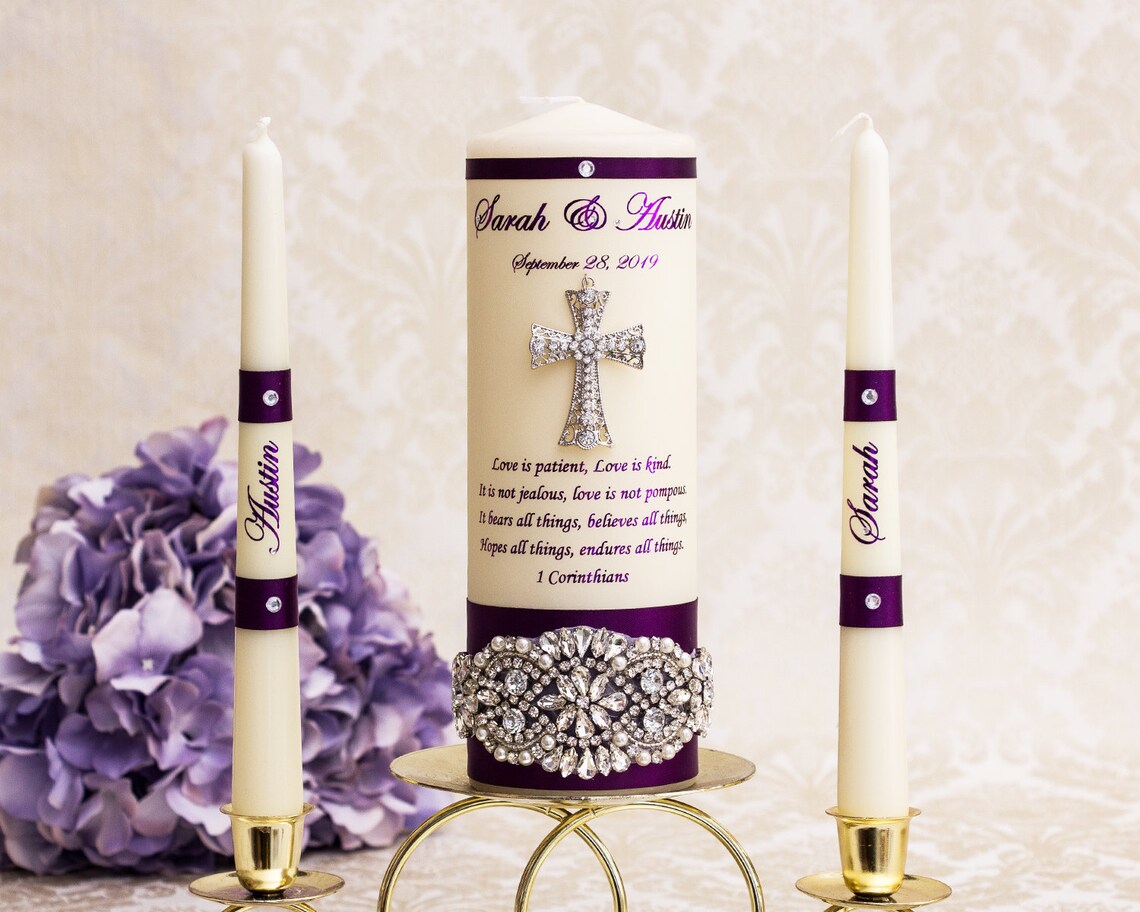 Wedding Unity Candle Set Personalized Unity Candles for | Etsy