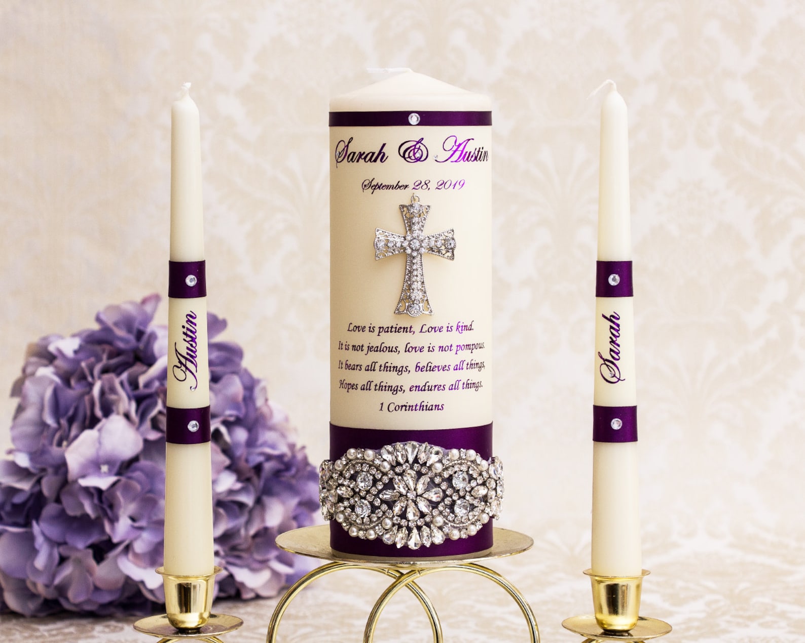 Wedding Unity Candle Set Personalized Unity Candles for | Etsy