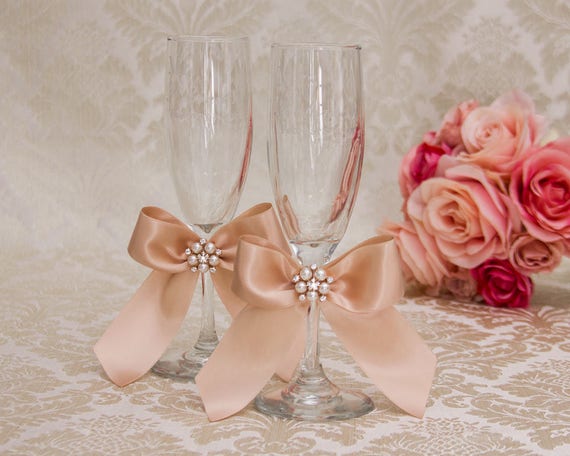 Rose gold champagne glasses store