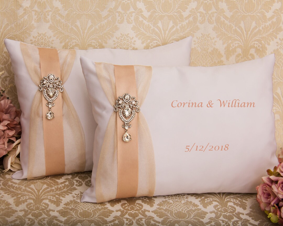 Personalized Wedding Kneeling Pillows, Monogrammed Ceremony Pillow ...