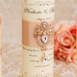 Rose Gold Unity Candle Set, Wedding Unity Candle Set, Personalized ...