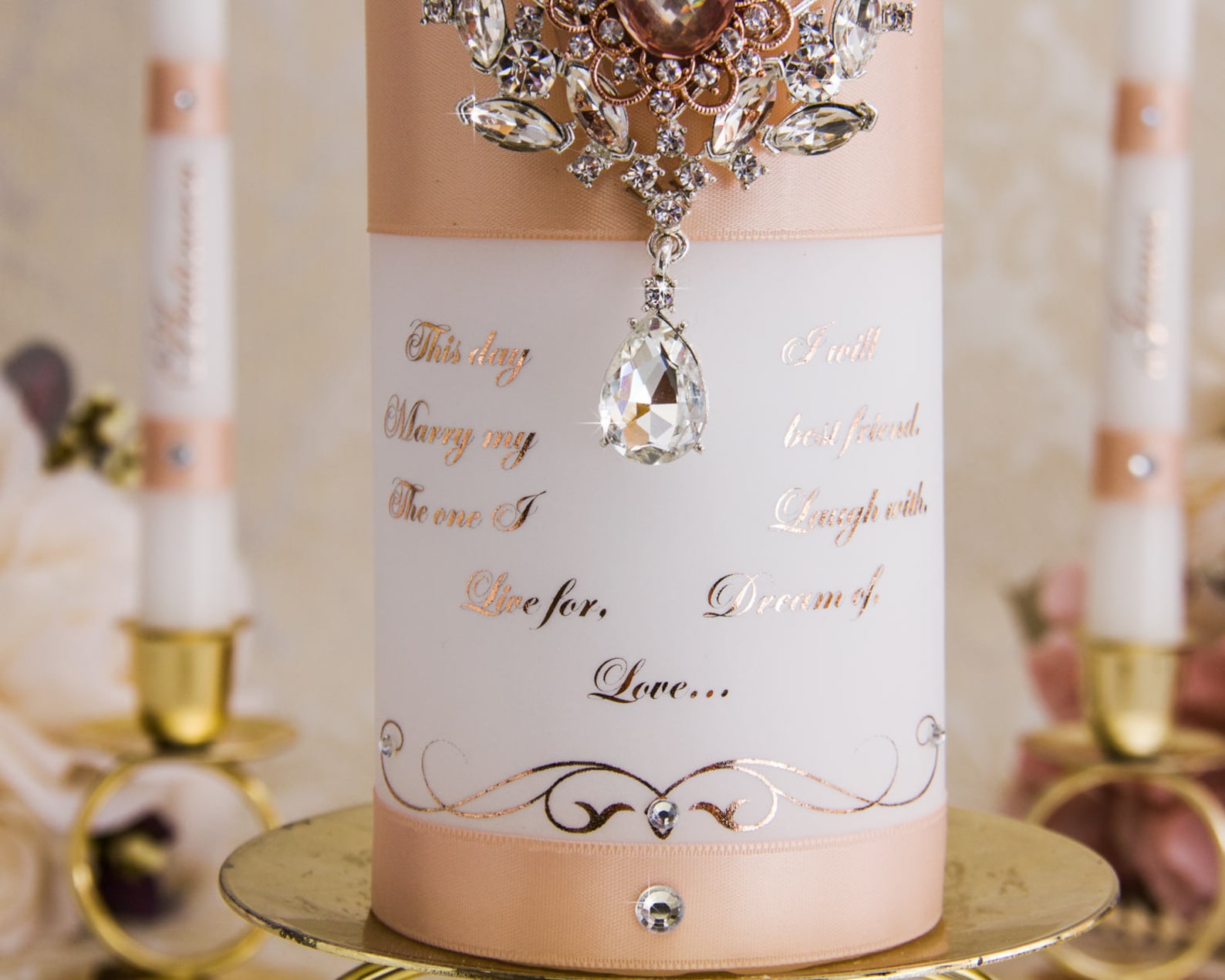 Personalized Unity Candle Set Ivory Wedding Unity Candle Set | Etsy