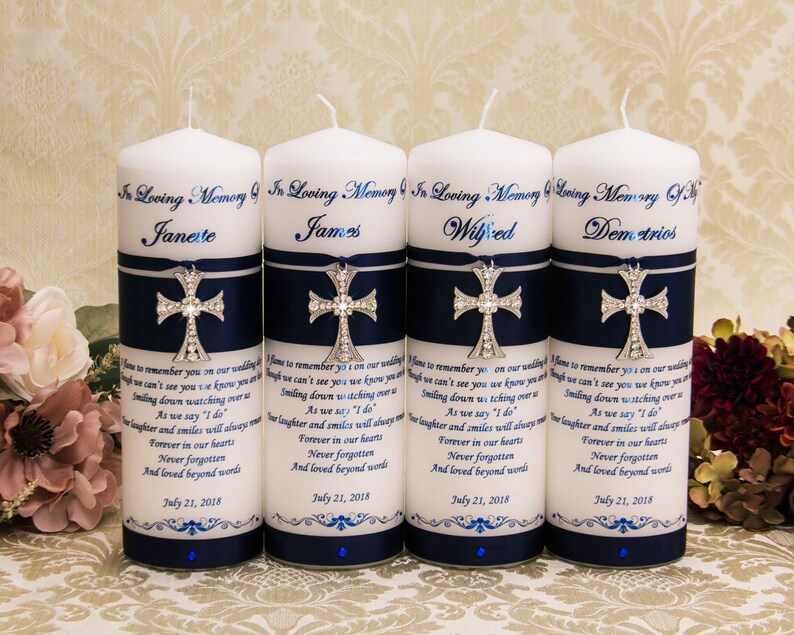 Personalized Memorial Candle Navy Blue Memorial Candles | Etsy