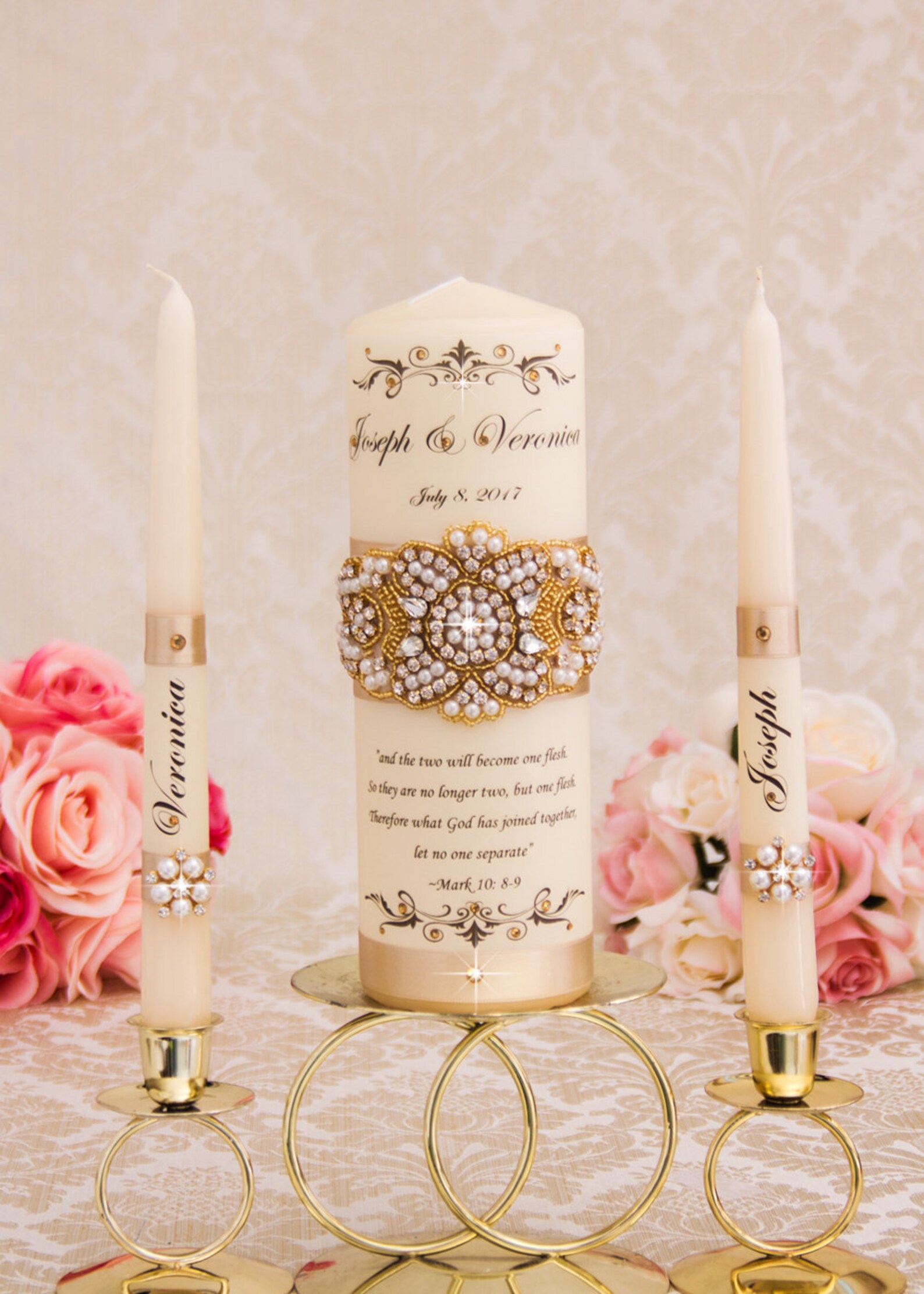 Gold Unity Candles Set Champagne Wedding Candles Gold - Etsy