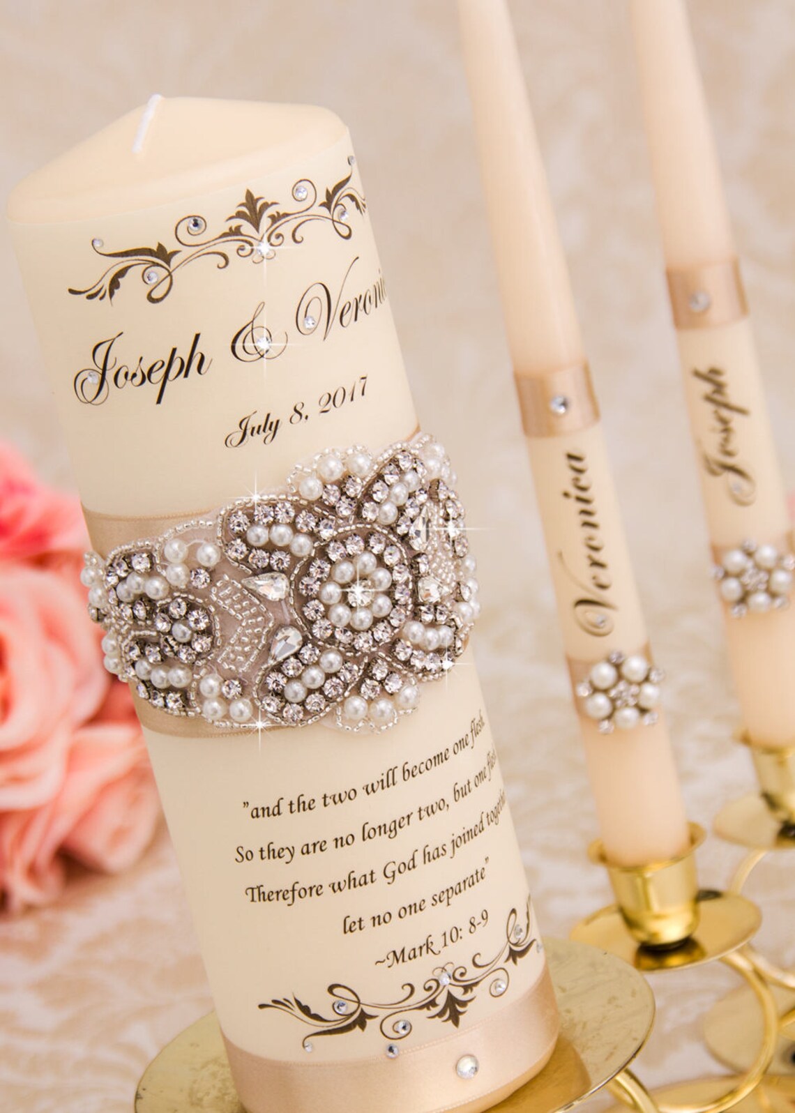 Unity Candle Set Personalized Wedding Candle Sets Unity | Etsy