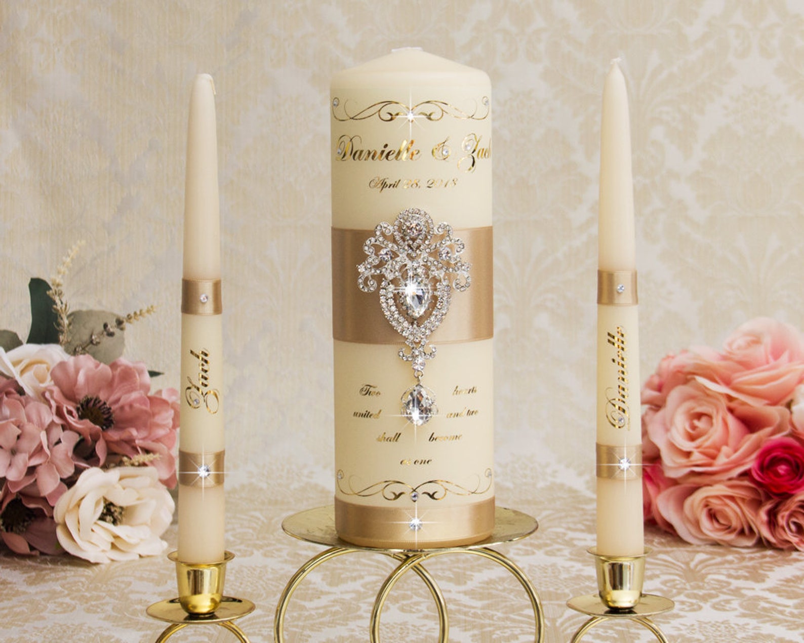 Gold Wedding Unity Candles Gold Wedding Candles Champagne - Etsy