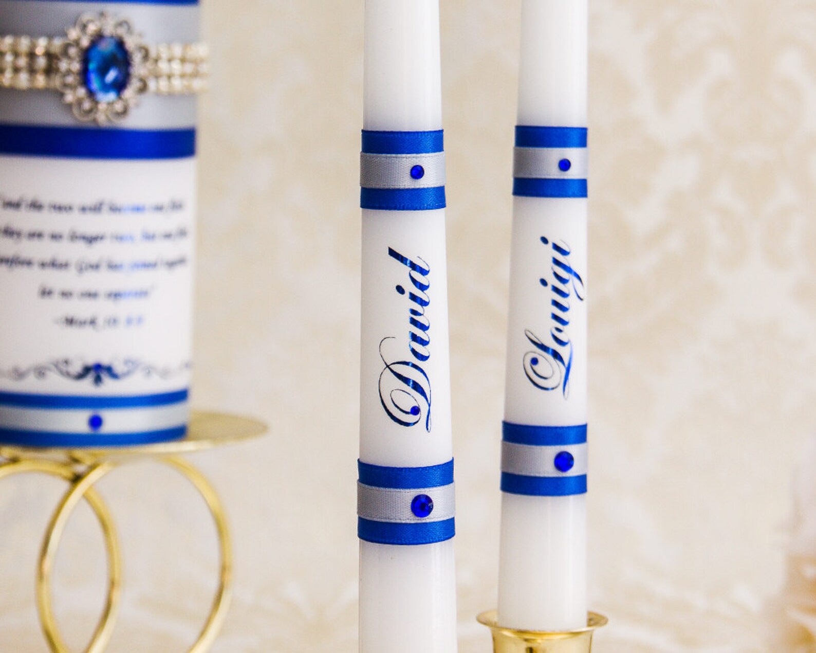 Blue Unity Candles Unity Candle Set Wedding Unity Candles - Etsy